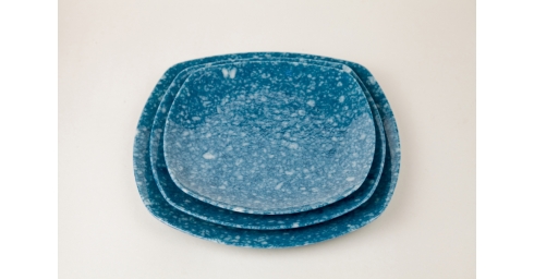 PLATE DV 06, DV 07, DV 08 BLUE SKY MARBLE SET